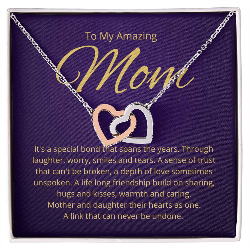 To My Amazing Mom | Interlocking Hearts Necklace | Mother and Daughter ...